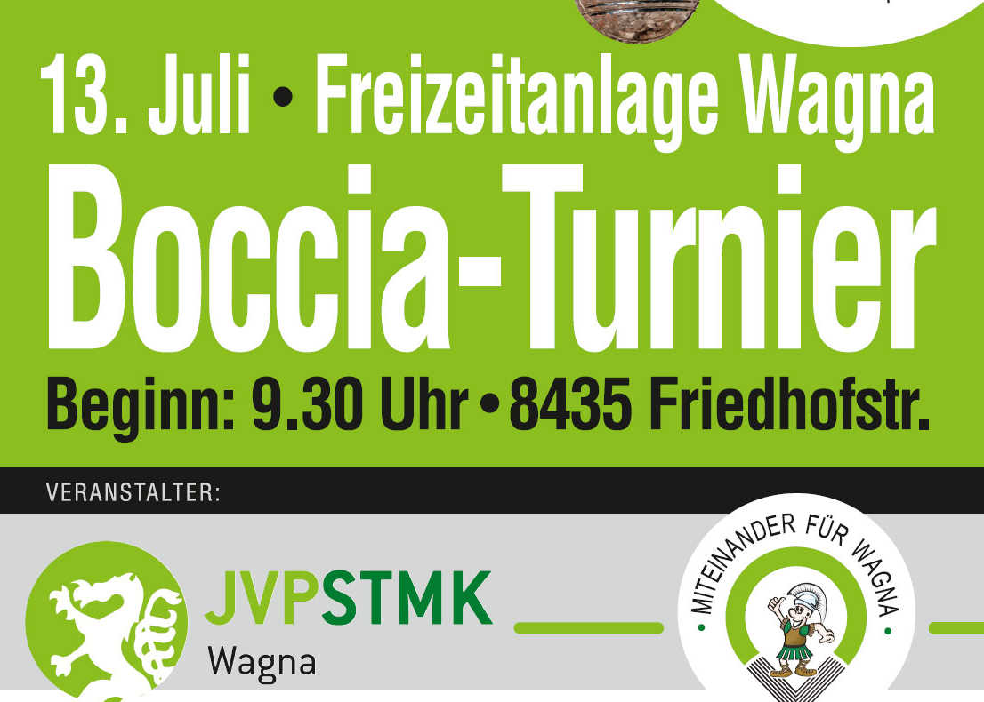 JVP Wagna - herzliche Einladung zum Boccia-Turnier - Wagna